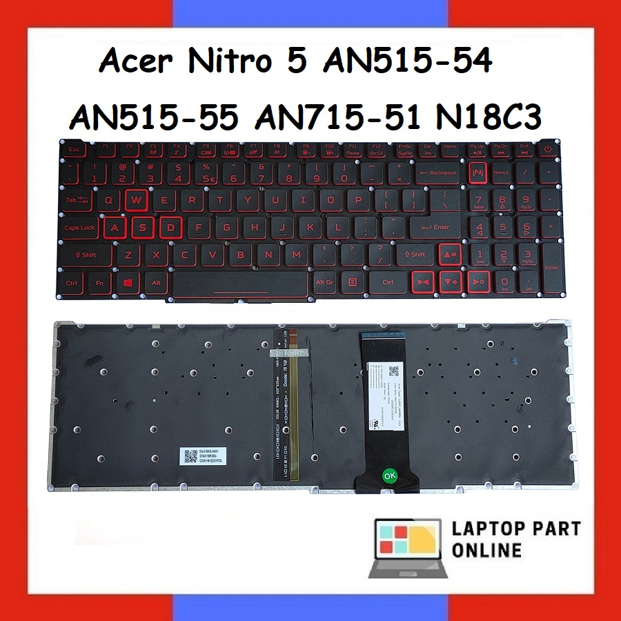 Acer Nitro 5 AN515-54 AN515-55 AN715-51 N18C3 N18C4 AN515-43 VX5-591 ...