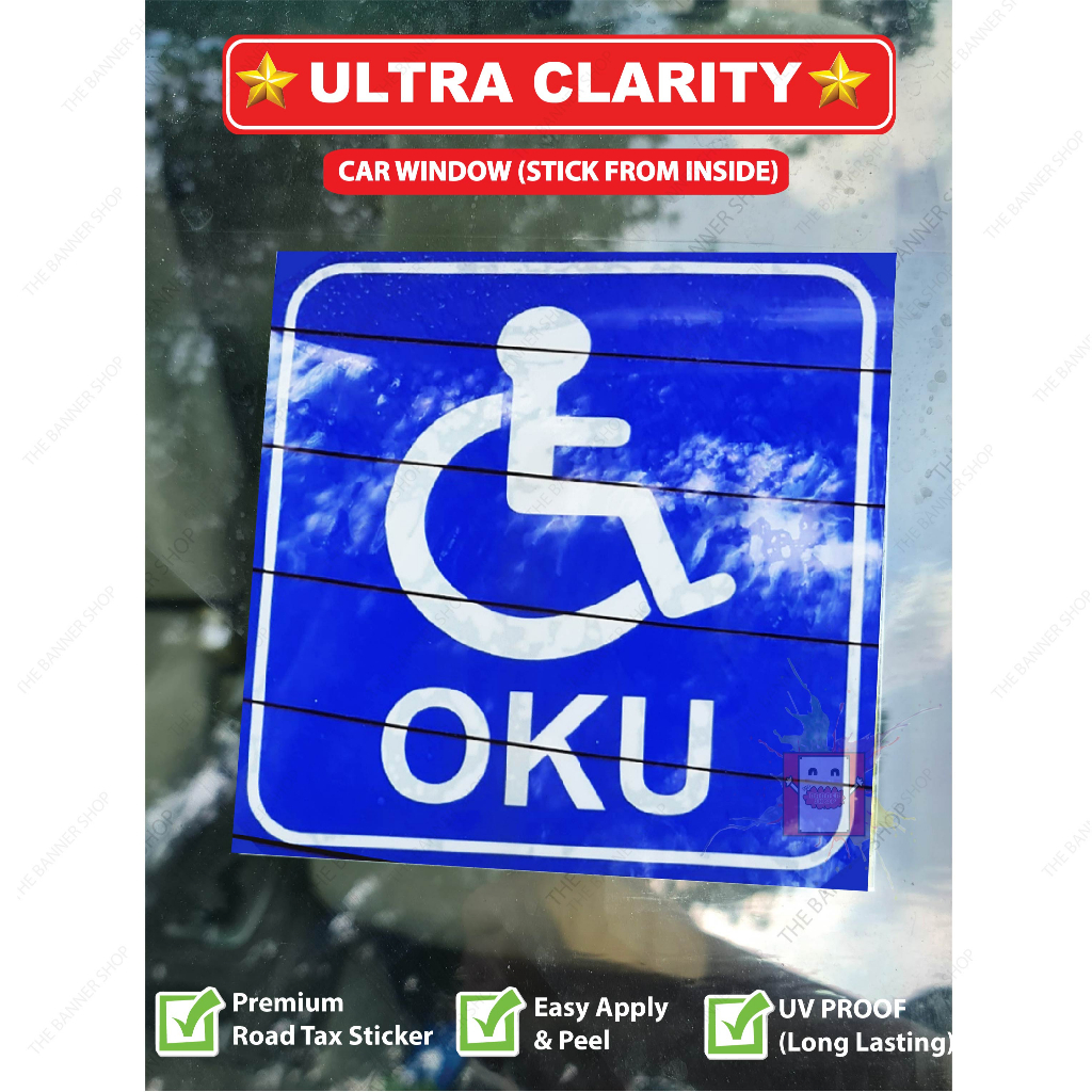OKU sign sticker, OKU car sign, OKU Windscreen Sticker | Shopee Malaysia
