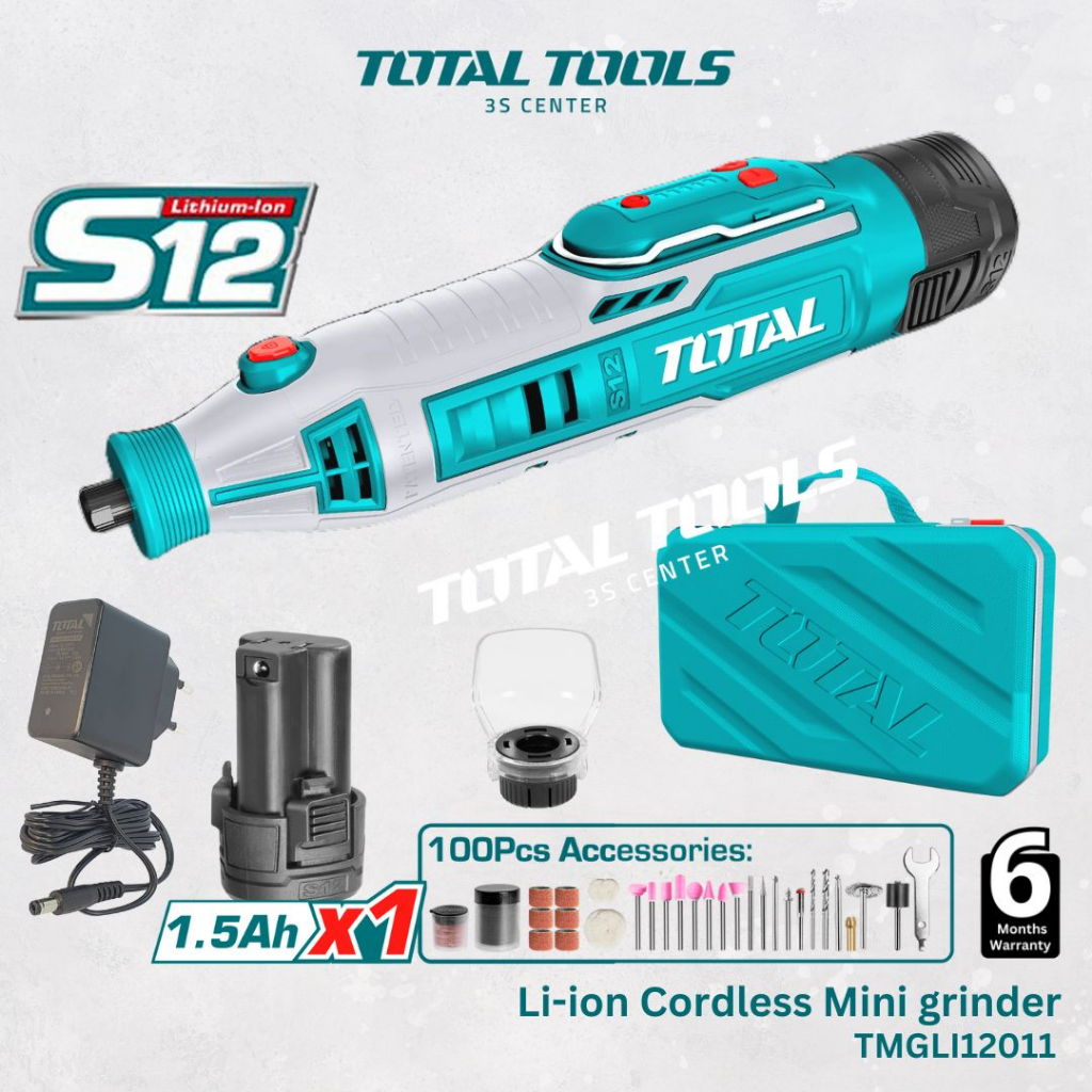 TOTAL Cordless Lithium-ion mini grinder 12V - TMGLI12011 | Shopee Malaysia