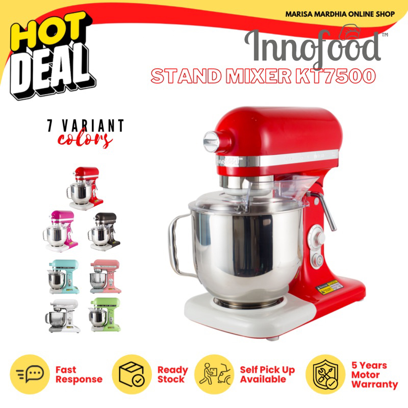 INNOFOOD Professional Series Stand Mixer KT-7500 (7L/500w) Metal Body ...