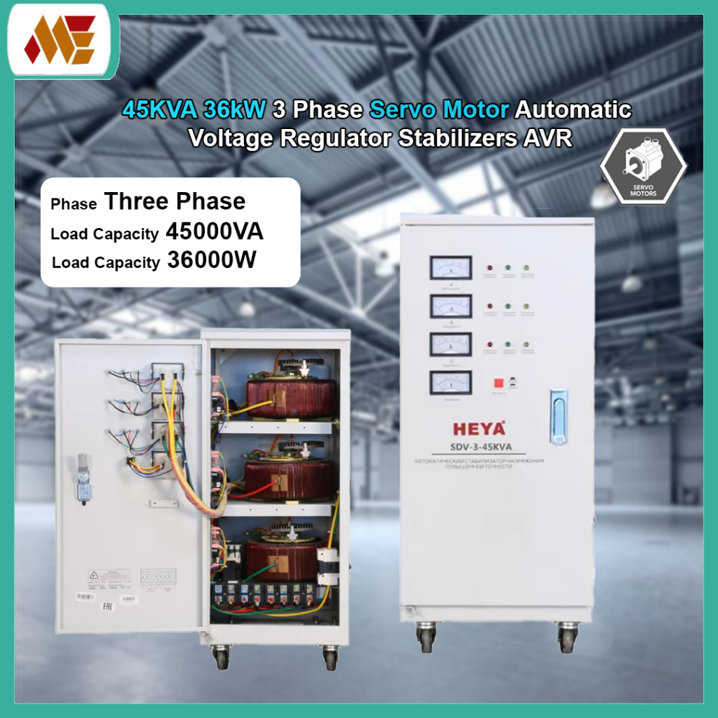 3 Phase Servo Motor 45KVA 36KW Automatic Voltage Regulator / Voltage ...