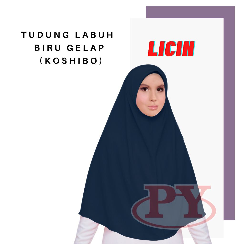 TL006 - TUDUNG LABUH SEKOLAH BIRU GELAP ( BIDANG 60” KAIN KOSHIBO ) | Shopee Malaysia