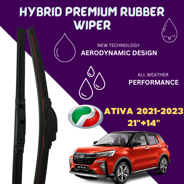 PERODUA ATIVA 2021-2025 JAPAN HYBRID PREMIUM QUALITY RUBBER WIPER ...