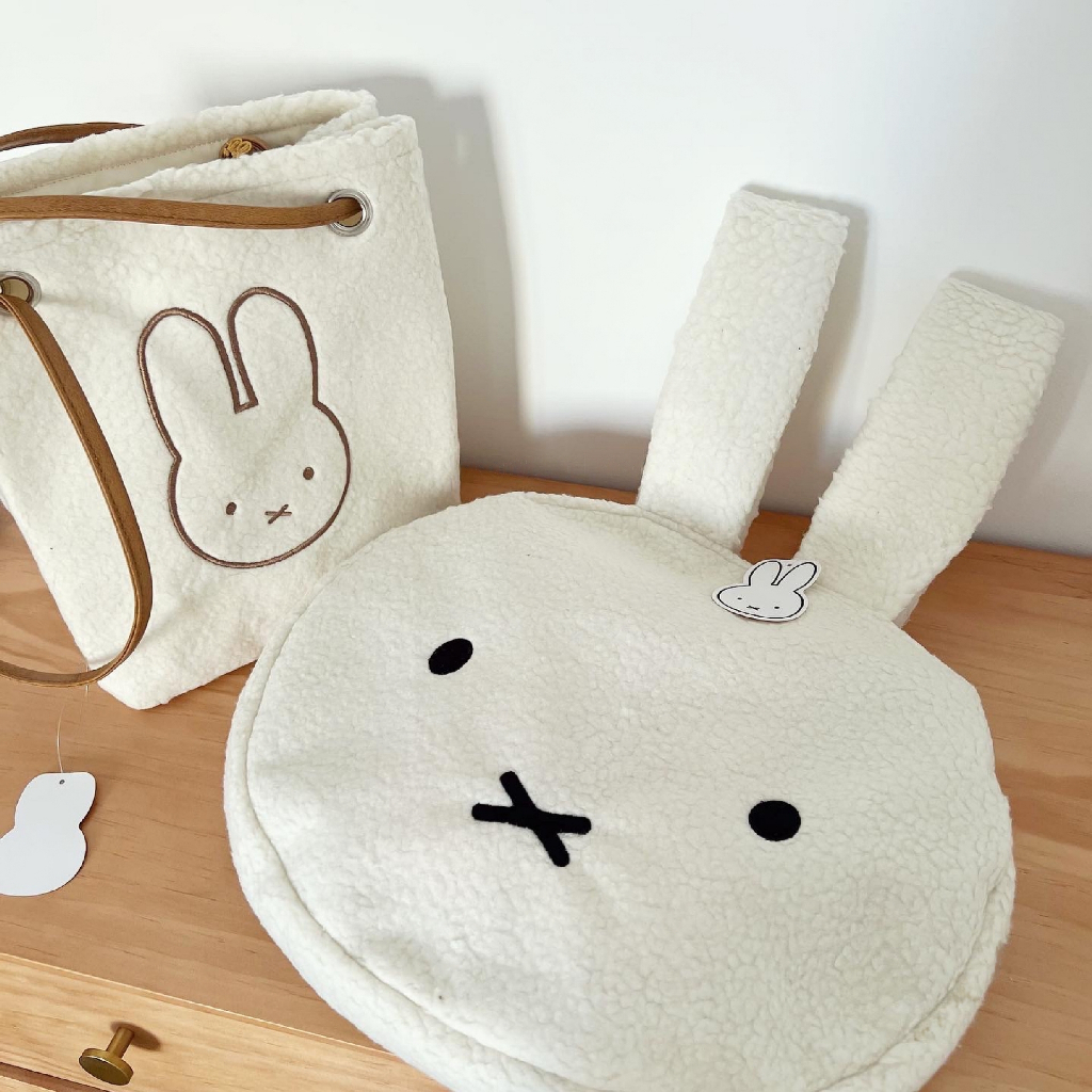 Japan Miffy Shoulder Bag Handbag Tote Bag Rabbit Lamb Wool Cute ...