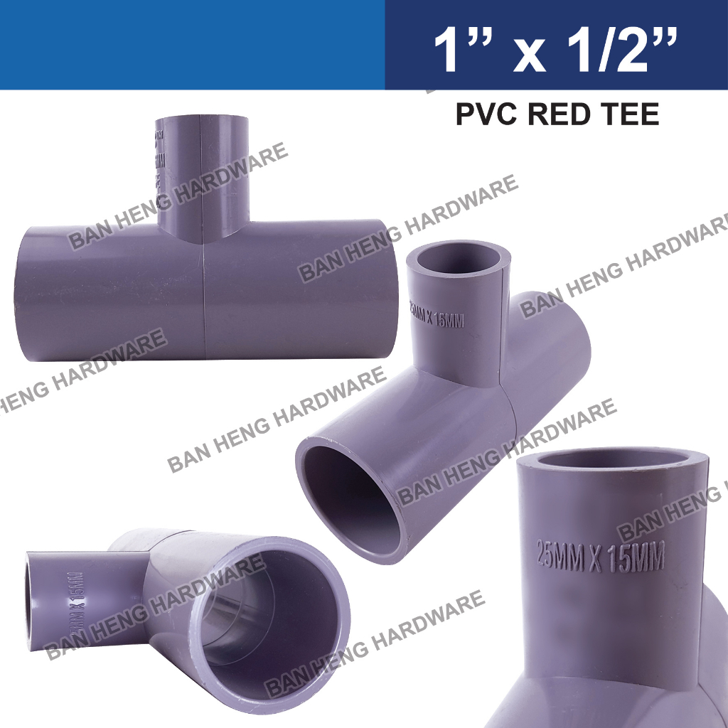 REDUCING TEE PVC PIPE FITTINGS REDUCER 1/2" 3/4" 1" 1-1/4" 1-1/2" 2 ...