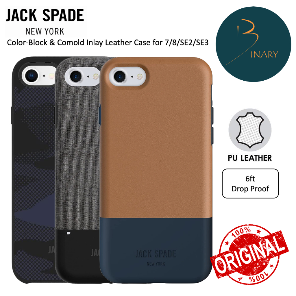 Jack Spade Color Block & Comold Inlay Leather Case for iPhone 7 / 8 / SE2 2020 / SE3 2022 ...