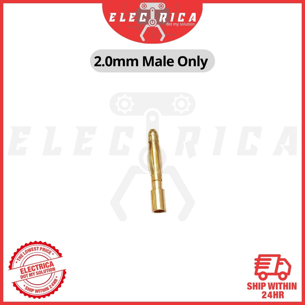 2.0mm / 3.0mm / 3.5mm / 4.0mm Banana Gold Connector Bullet Plug For ESC and Motor | Shopee Malaysia