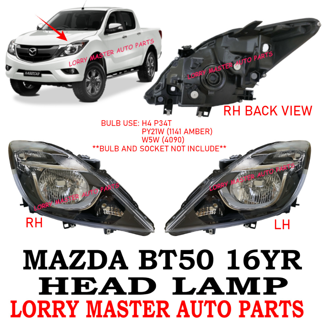 J111S03 HEAD LAMP MAZDA BT50 16YR HEAD LIGHT LORRY TRUCK AKSESORI ...