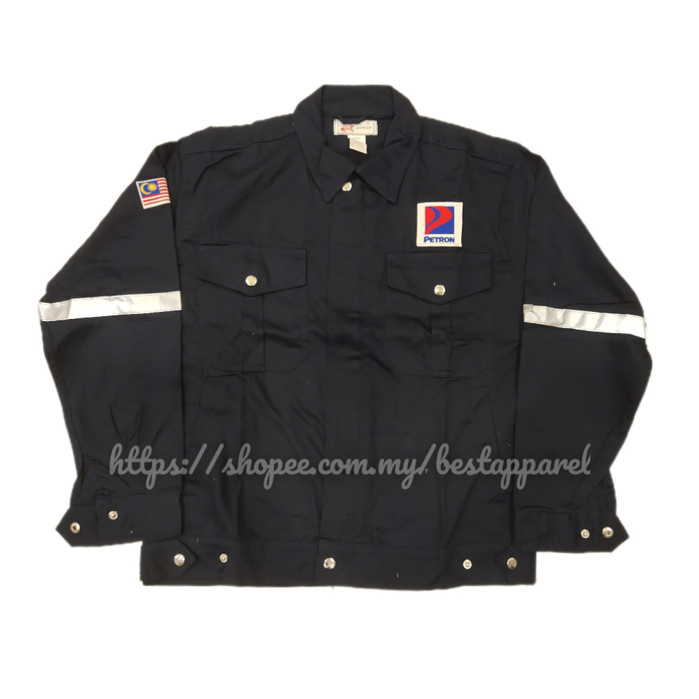 Petron Safety Jacket | Jaket Kerja Arrowman Navyblue 100% Preshrunk ...