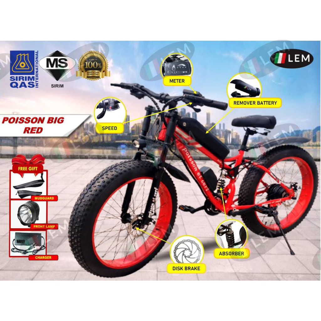 POISSON BICYCLE LARGE TIRE 21 SPEED MOUNTAIN BIKE | Shopee Malaysia