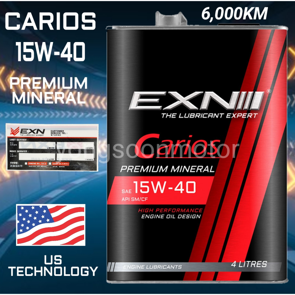 EXN CARIOS SAE 15W40 15W50 PREMIUM MINERAL ENGINE OIL 4 LITRES (4L ...