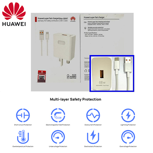 Super Fast Charge Travel Adapter HUAWEI P50 PRO 66W 3 Pin Plug Charger ...
