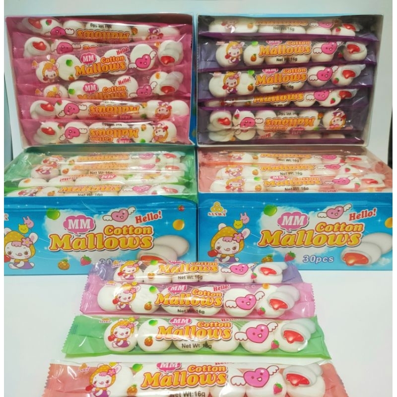 30pcs MM Cotton Mallows / Marshmallow with Fruit Jam (HALAL) | Shopee ...