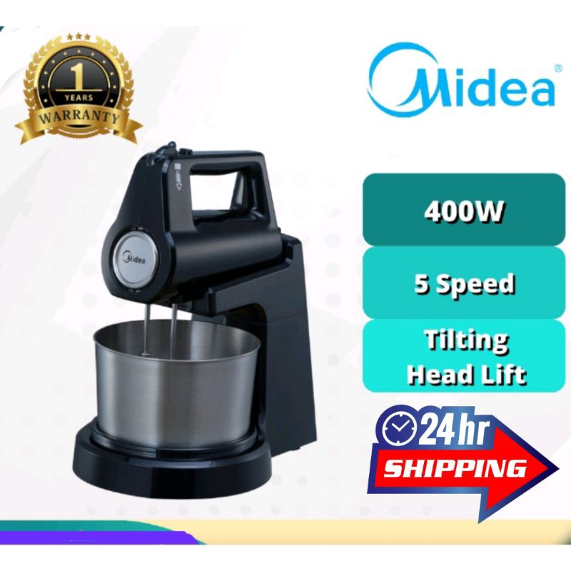 Midea Stand Mixer 5 Speed Turbo Function 2 In 1 Stand / Hand Mixer 400W ...