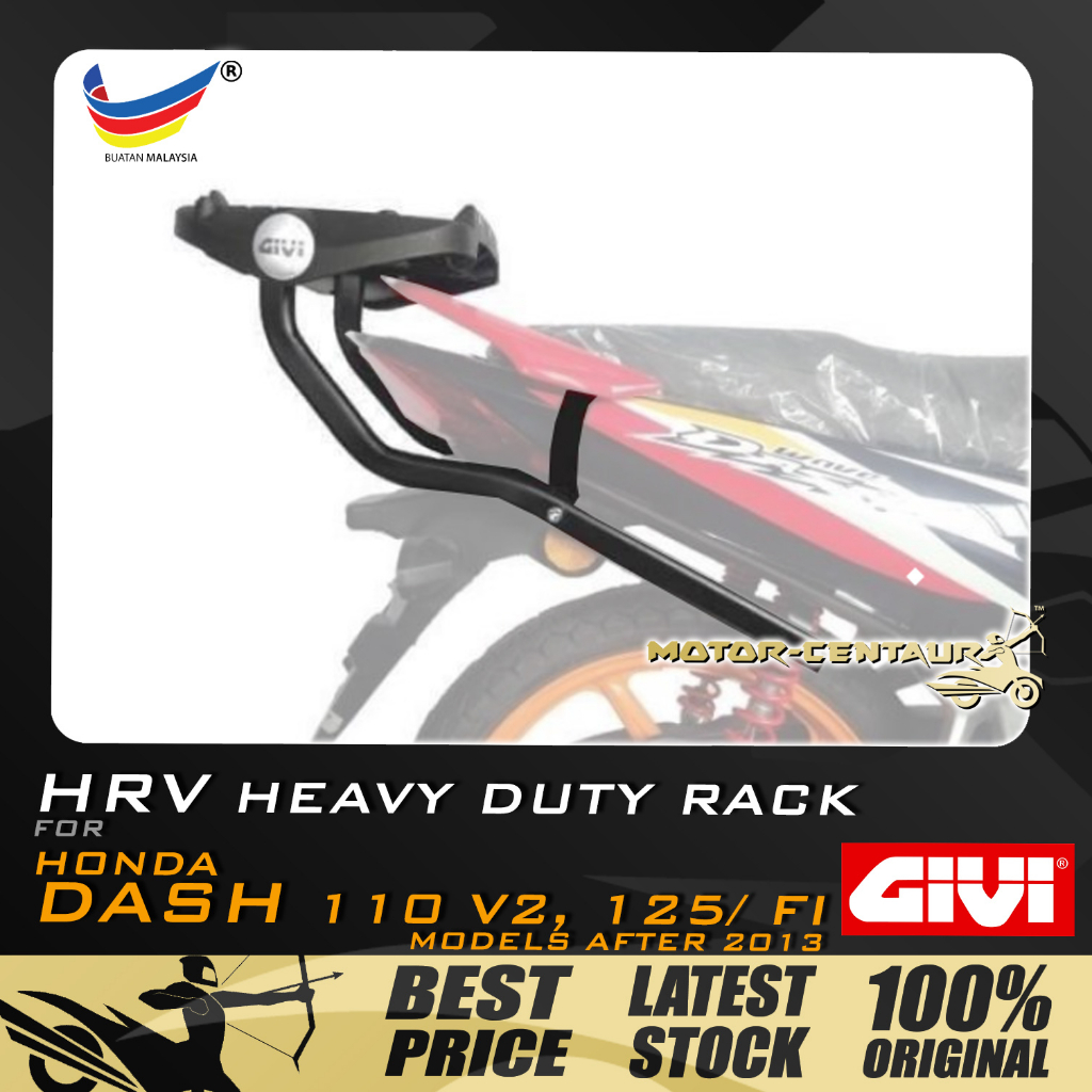 SET KOMBO KOTAK/BOX GIVI B27/B32/B33/B42/B45 TOP CASE + GIVI HONDA DASH 110 125 FI (AFTER 2013 ...