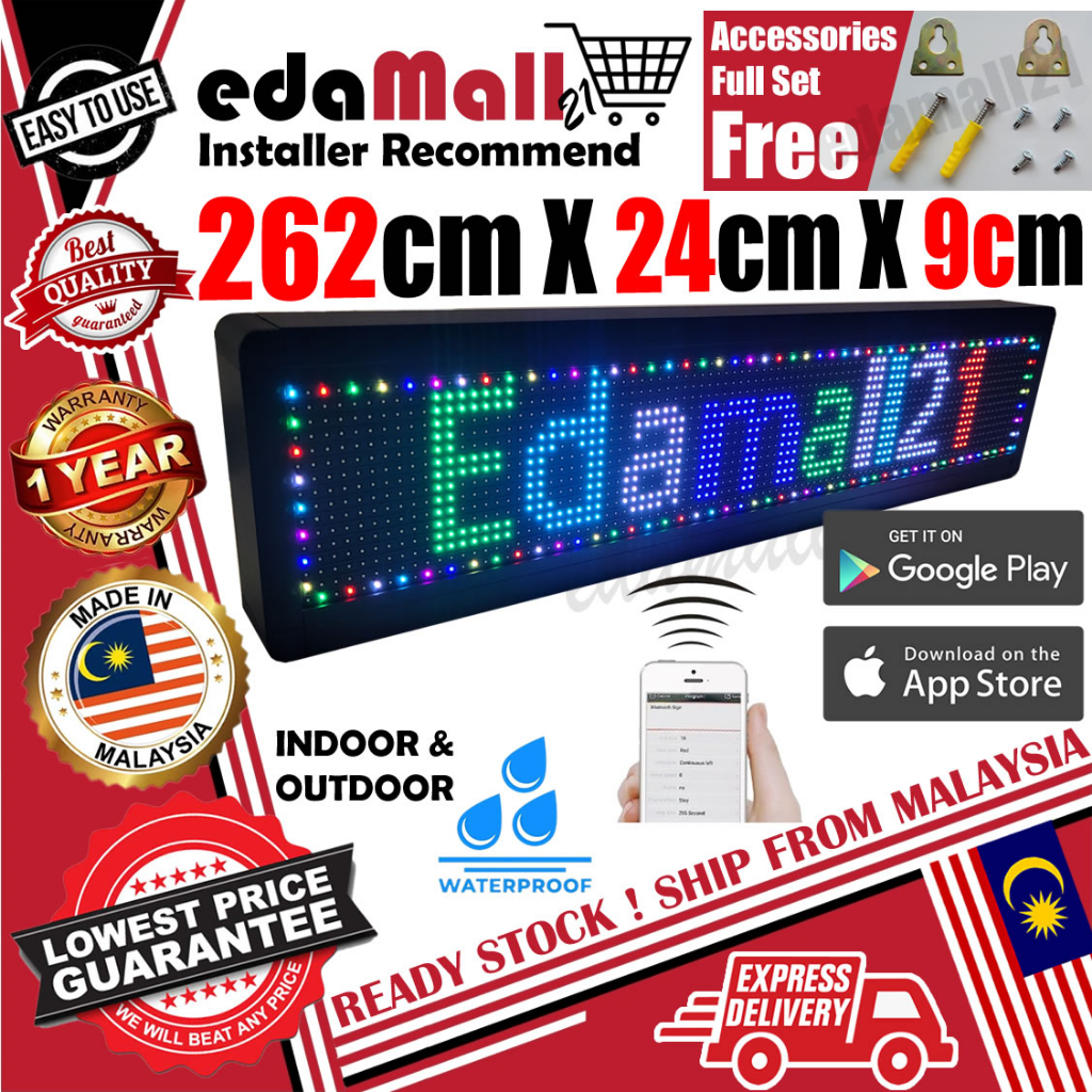 LED DISPLAY SIGN BOARD P10 Mobile App Wifi Outdoor Running Message Display Waterproof Color ...