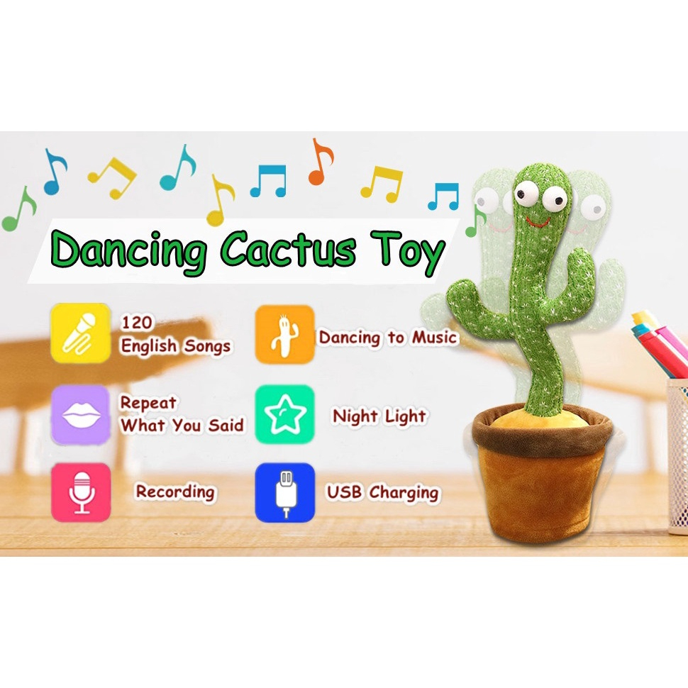 Dancing Cactus Dance Toys Kids Talking Cactus Toy Children 120 song ...