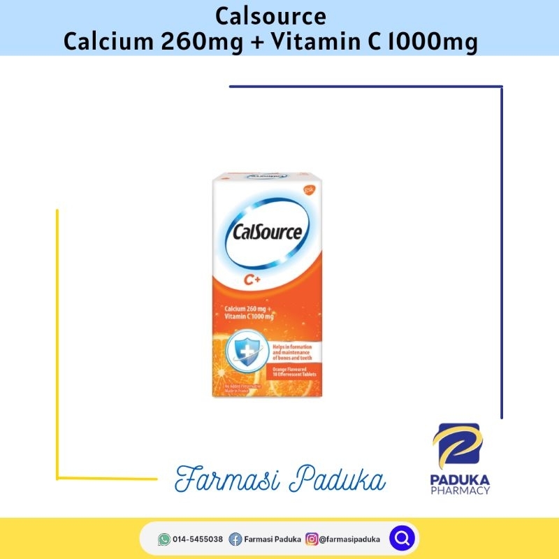 Calsource Calcium 260mg + Vitamin C 1000mg (10 effervescent tablets ...