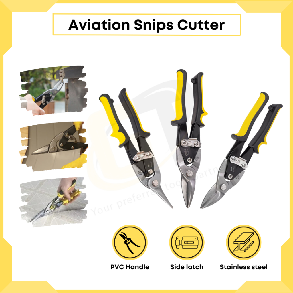 DL20031 10" Deli Left Aviation Snips Cutter Pemotong Penerbangan kiri ...