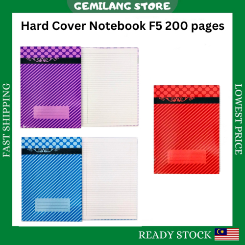 Notebook F5 200 pages Hard Cover Buku Latihan Sekolah Buku Nota ...