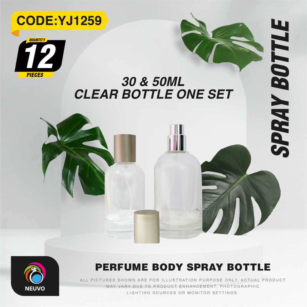 {12 PCS}YJ1259 30ML&50ML PRESS clear Botol Minyak Wangi/ Perfume Body ...
