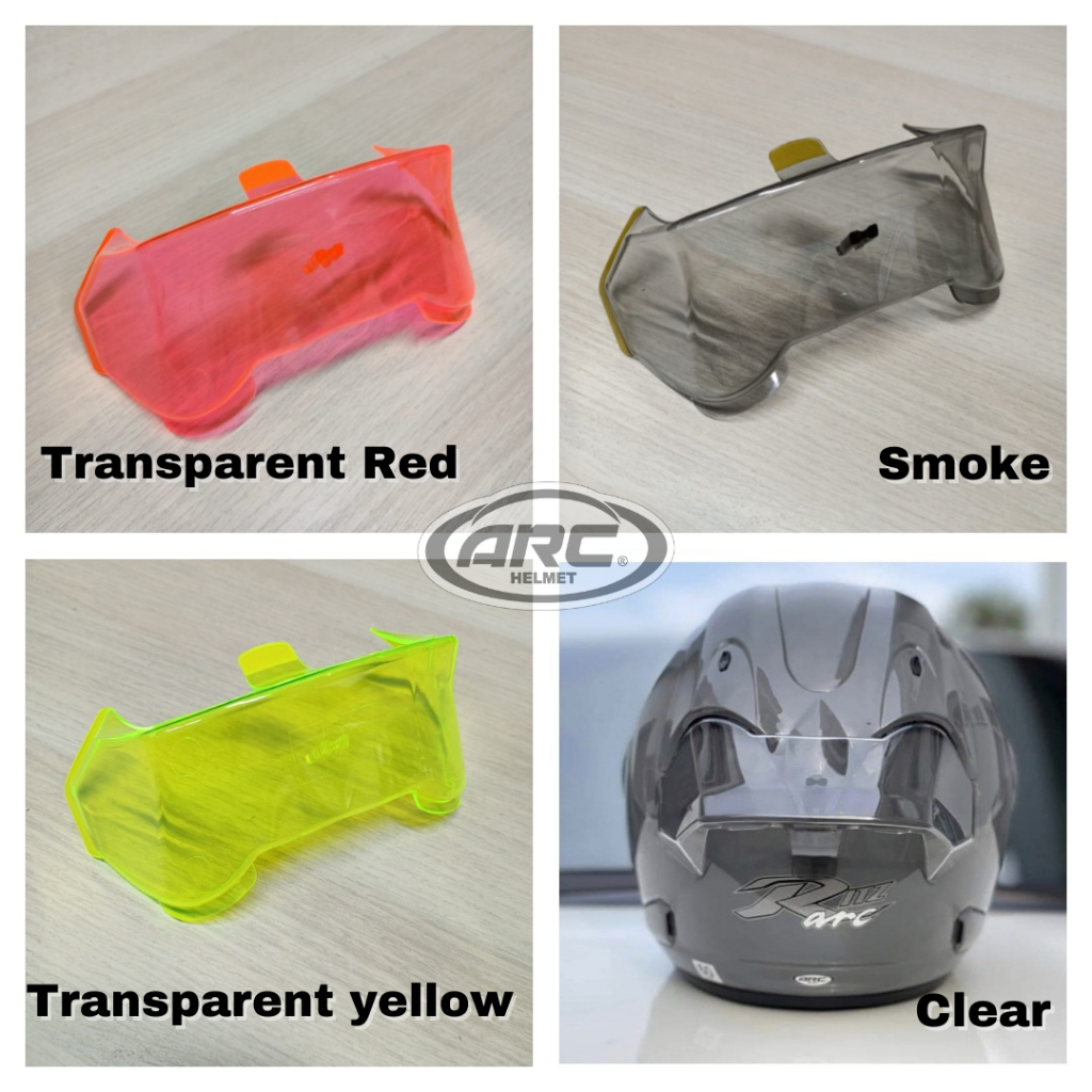 Arc Ritz Helmet Spoiler Smoke Clear Transparent Red Transparent Yellow ...