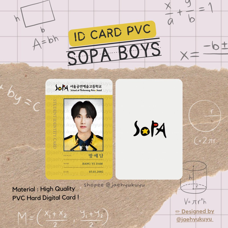 TREASURE STUDENT ID CARD PVC ‘SOPA High School’ Sopa Boys | Shopee Malaysia