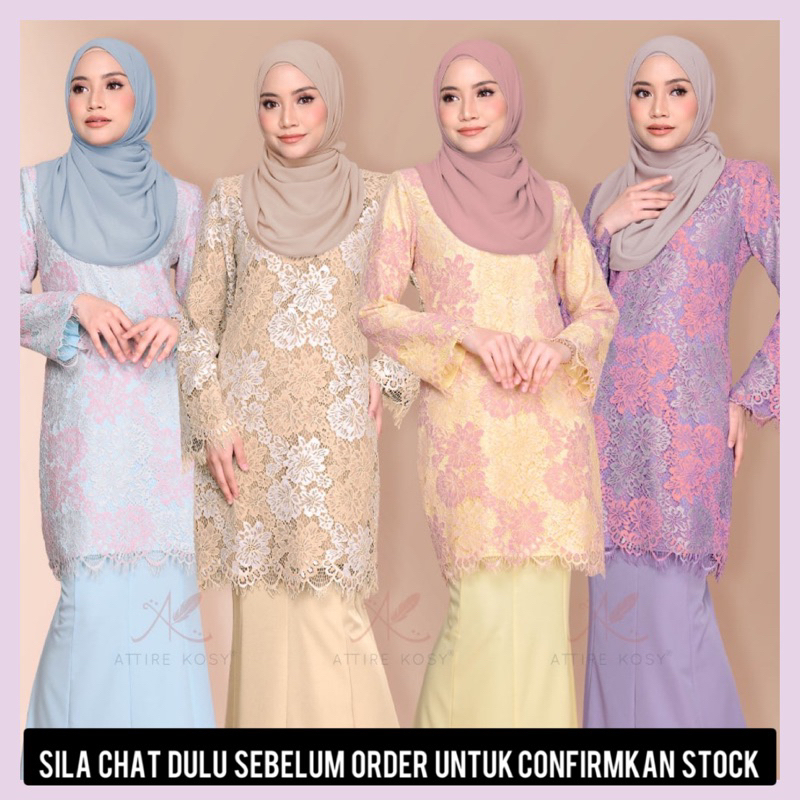 Baju Kurung Moden Edisi Raya / Kurung Moden Lace Adalyn / Baju Kurung ...