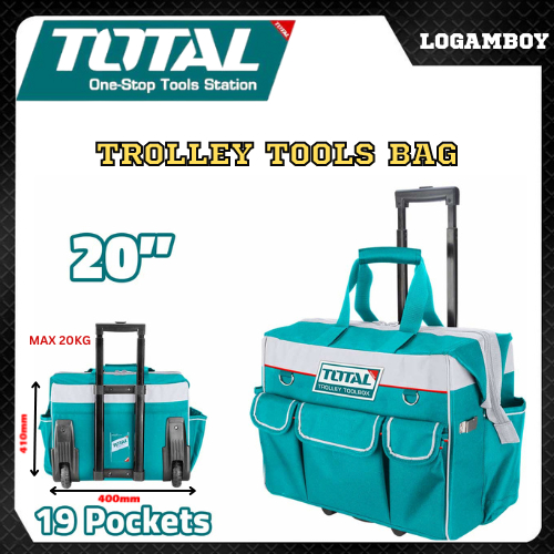 TOTAL TROLLEY TOOLS BAG 20'' BEG TROLI WHEEL BAG TROLLIES LUGGAGE BAG ...