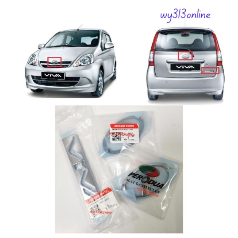 Original Perodua Viva / Viva Elite Font Rear Logo Emblem Chrome 75311 ...