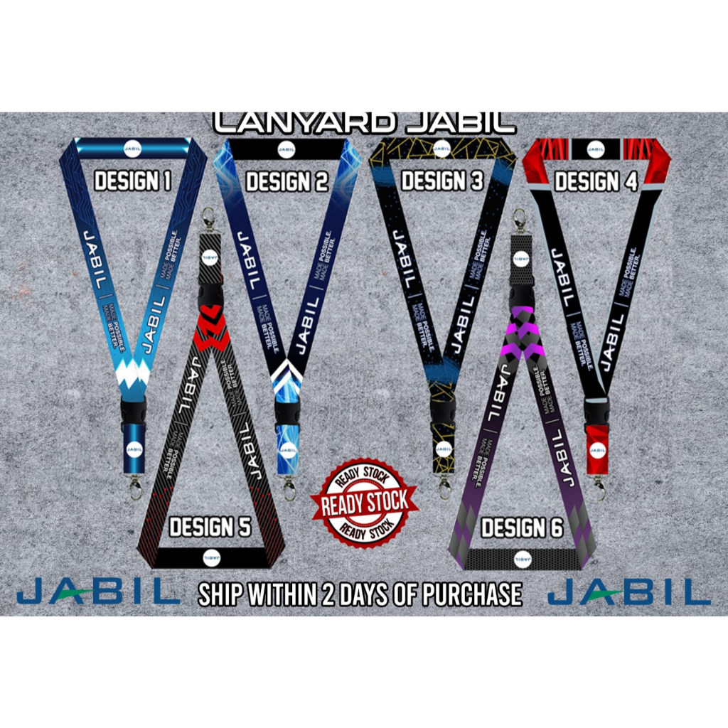CUSTOM NAMA LANYARD JABIL - READY STOCK!!! 6 DESIGN LANYARD JABIL WITH ...
