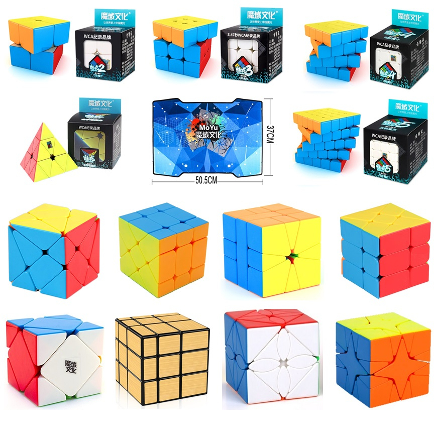 ALV MoYu Stickerless 2x2 3x3 4x4 5x5 6x6 7x7 Skweb SQ1 Pyraminx ...