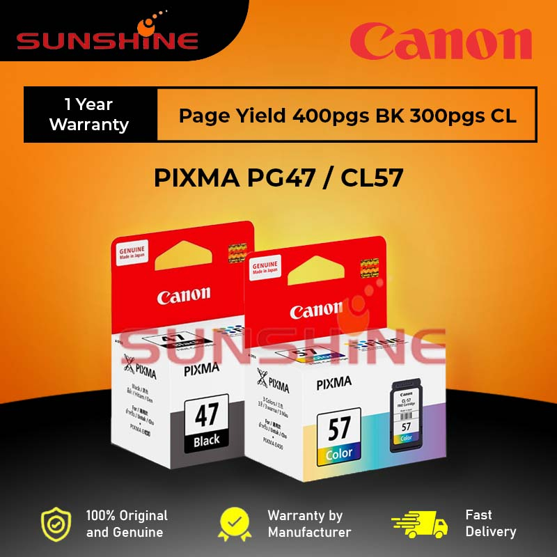 CANON PG-47 CL-57 CL-57s INK CARTRIDGE E410 E400 E460 E480 E470 E3170 ...