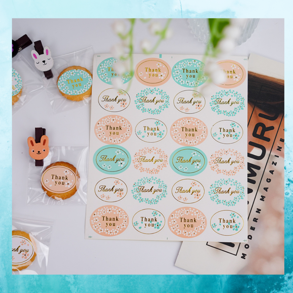 Premium Thank You Flower Sticker / Gold Thank You Sticker/ Goodies ...
