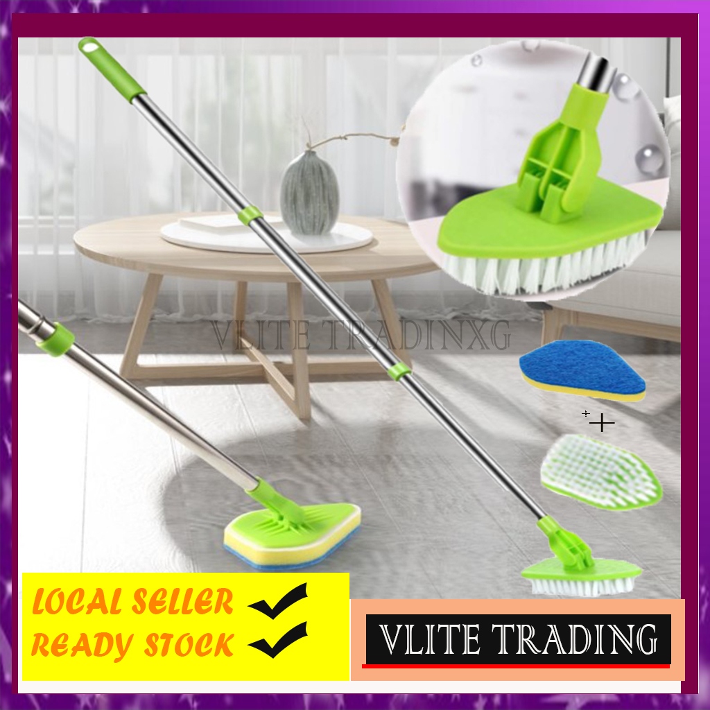 Bathroom brush Berus tandas Long handle 180 rod rotation Cleaning floor ...