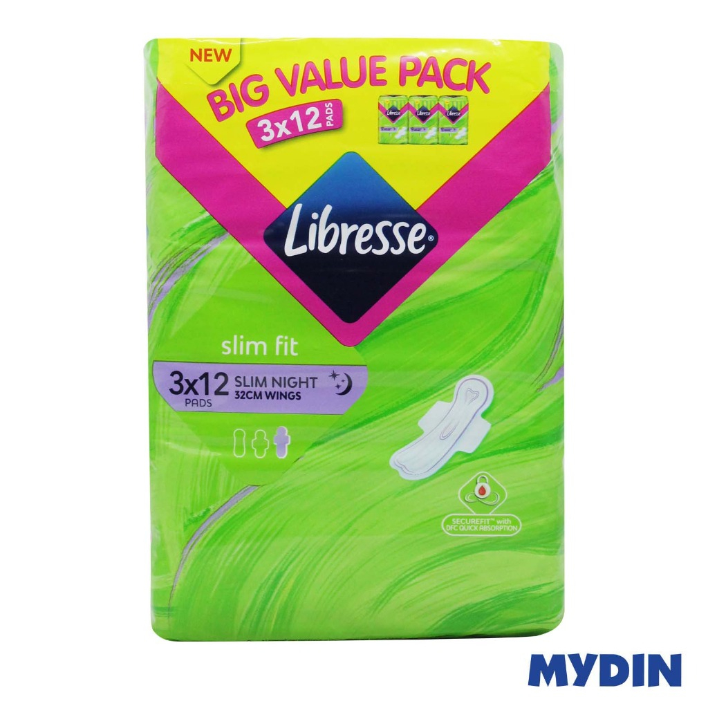 Libresse Slim Fit Slim Night Wing 32cm (3x12s) | Shopee Malaysia
