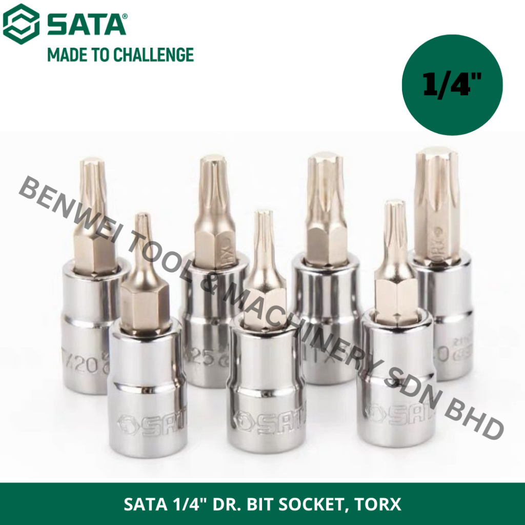 SATA 1/4" DR BIT SOCKET, TORX / STAR BITS SOCKET / T8 T10 T15 T20 T25 ...