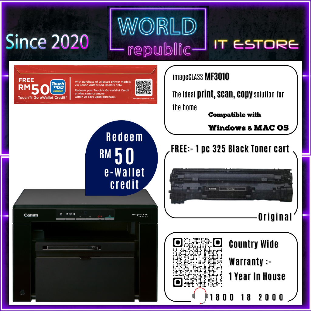 Canon LaserJet Printer imageCLASS MF3010 - 325 Toner - Print , Scan ...