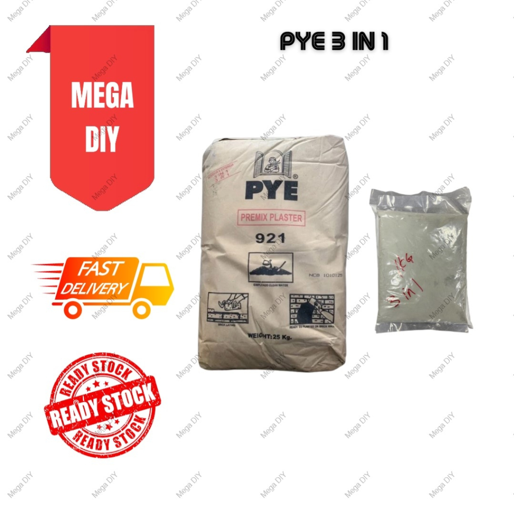 [1KG] 3 In 1 Cement Ready Mix Simen Sedia Campur Pre Mix Plaster PYE ...