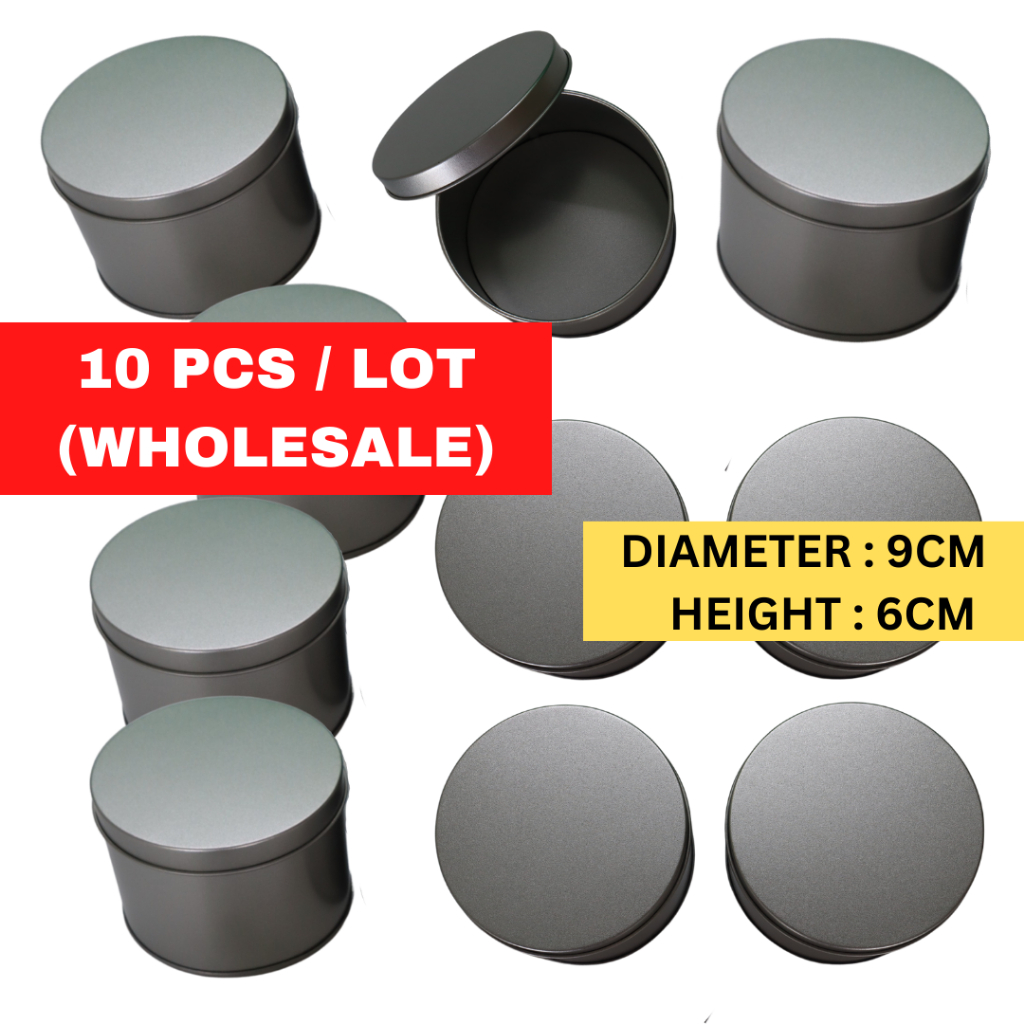 10pcs/Lot Medium Large Round Tin Box Aluminium Silver Metal Tin ...