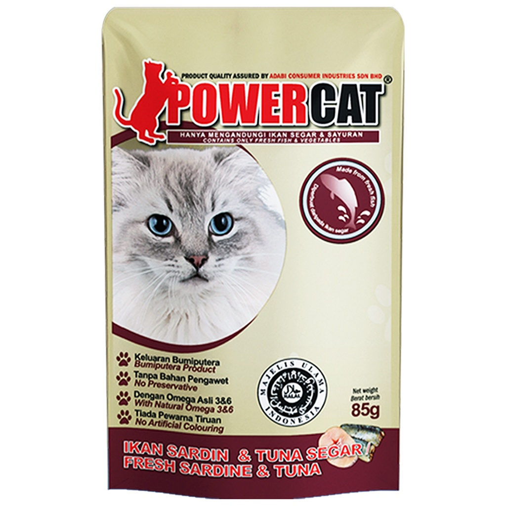 Power Cat Ocean Fish Tuna Mackerel Sardine Cat Pouch Wet Food 85G ...