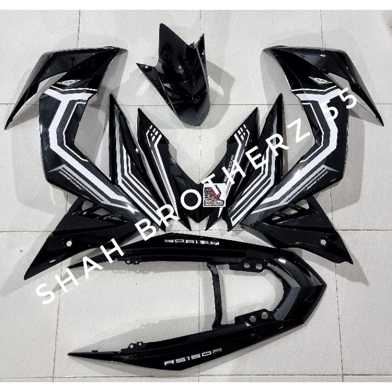 COVERSET RS150 V1/V2 HITAM PUTIH CUTTING STRIPE Y16 CUSTOM 🔥 | Shopee ...