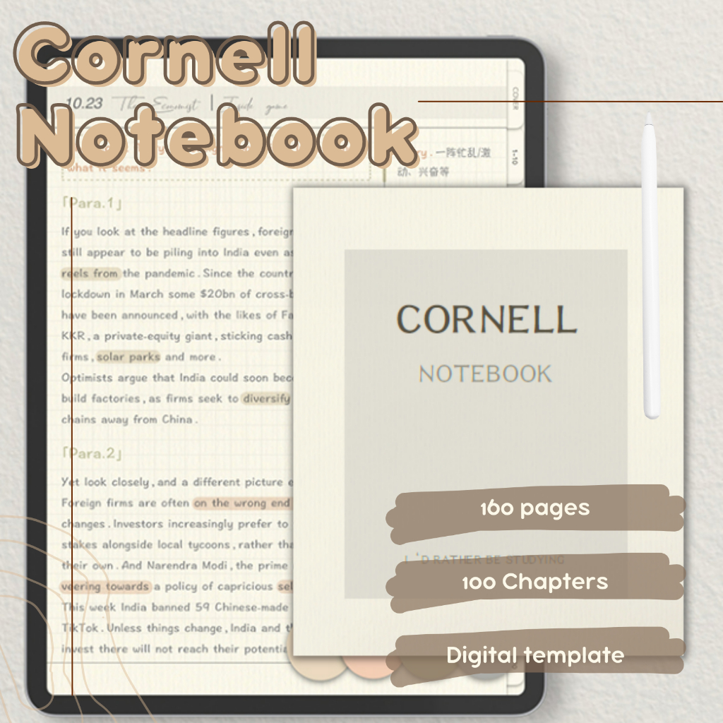 Ipad Digital Cornell Notebook|Electric version Handbook | Study ...