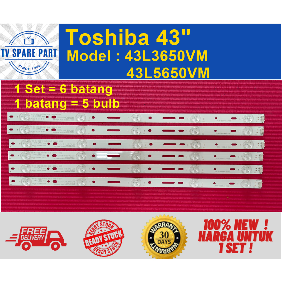 43L3650VM / 43L5650VM Toshiba 43" LED TV backlight ( 100% New ...