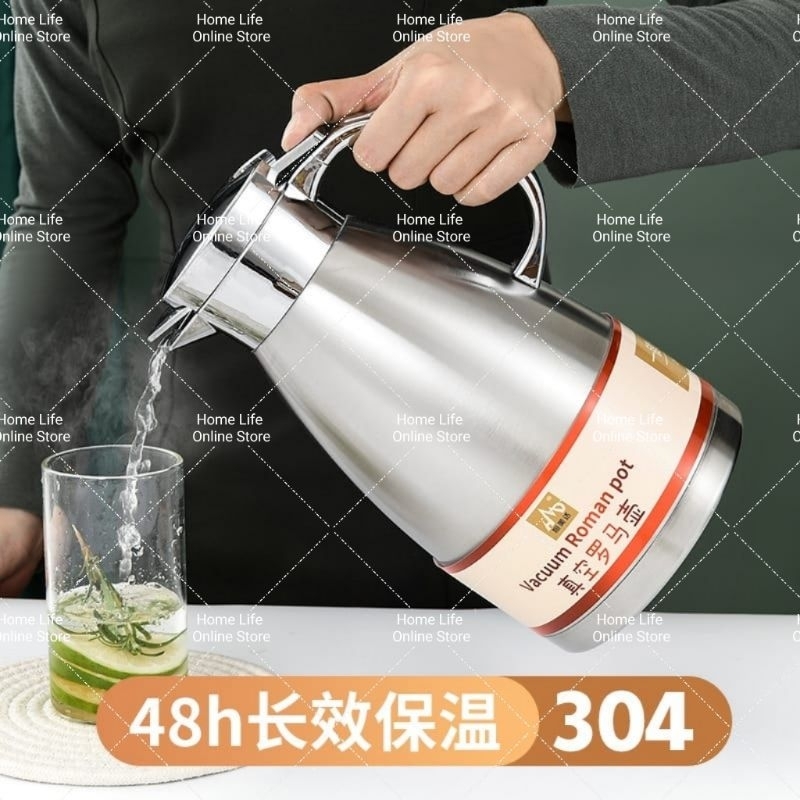 🍀 1.8L/2.3L 304 Stainles Steel Vacuum Insulated Flask Thermos Flask Thermos Pot Jug Kettle ...