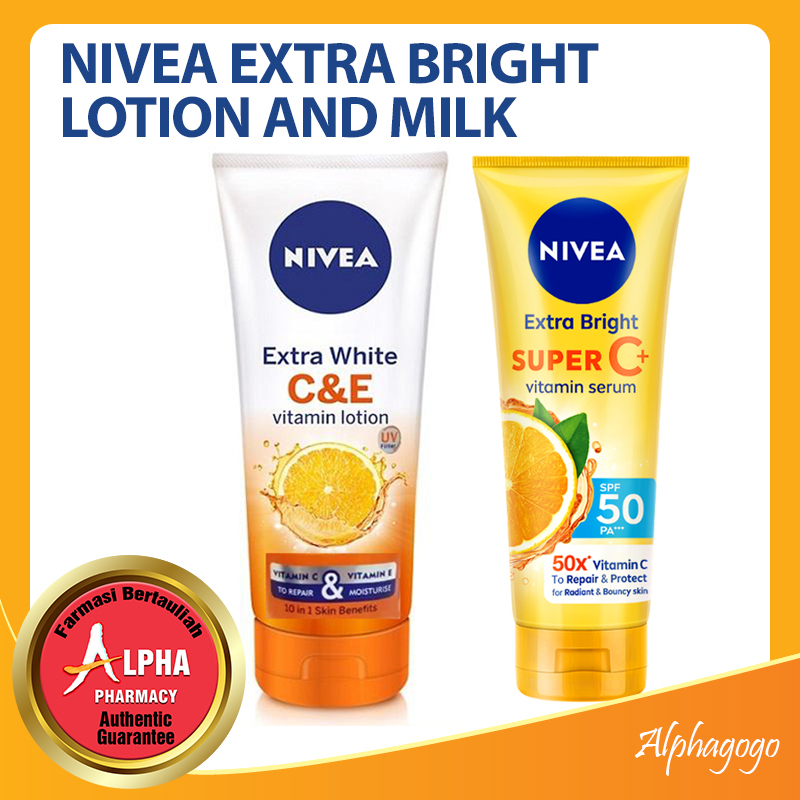 NIVEA Extra Bright C&E Vitamin Body lotion / NIVEA Extra Bright Super C+ (180ml / 320ml ...