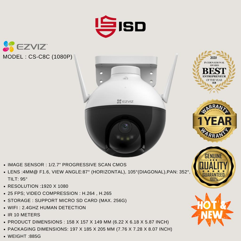 CCTV EZVIZ WIRELESS IP CAM C8C CS-C8C-A0-1F2WFL1 (4MM) 2MP | Shopee ...