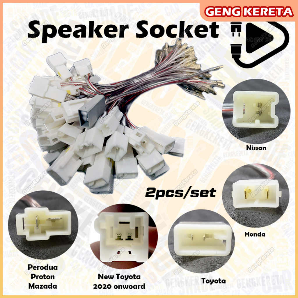 2 pcs Plug and Play Car Kereta Speaker Socket For Toyota / Nissan ...
