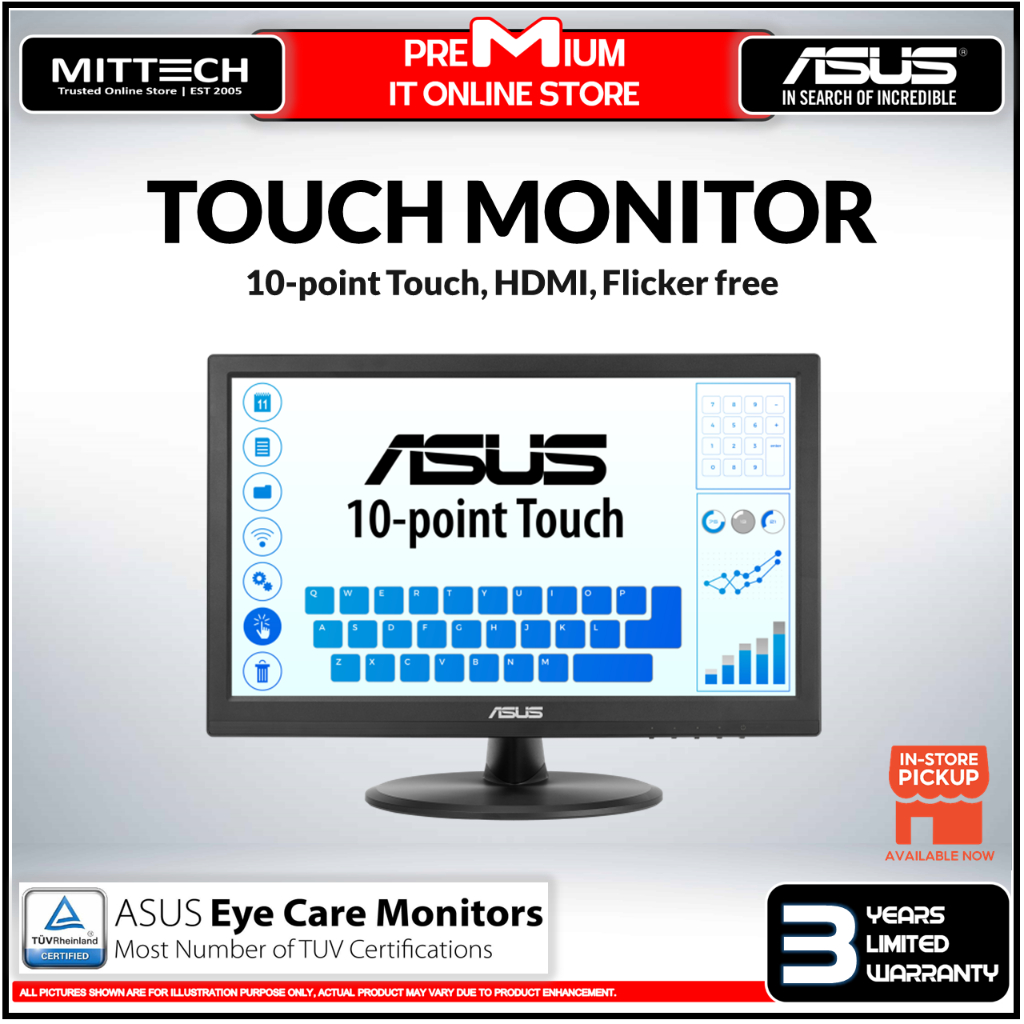Asus VT229H / VT168HR Touch Monitor | 10-point Touch | 178° Wide ...