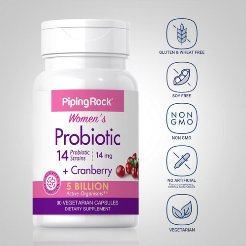 Women’s Probiotic 14 Strains 5 Billion Organisms plus Cranberry, 90 ...